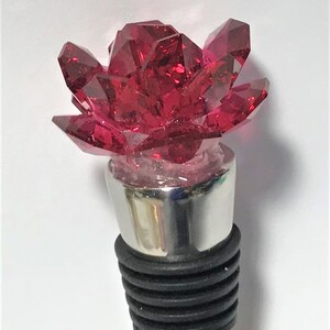 Red Crystal Rose Wine Stopper Handcrafted With Swarovski Crystals - Etsy