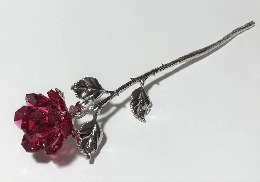 Red Crystal Rose Made With Swarovski Crystal - Long Stem Crystal Rose ...