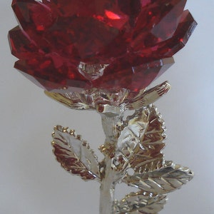 Red Crystal Rose Made With Swarovski Crystal on Marble Base - Etsy