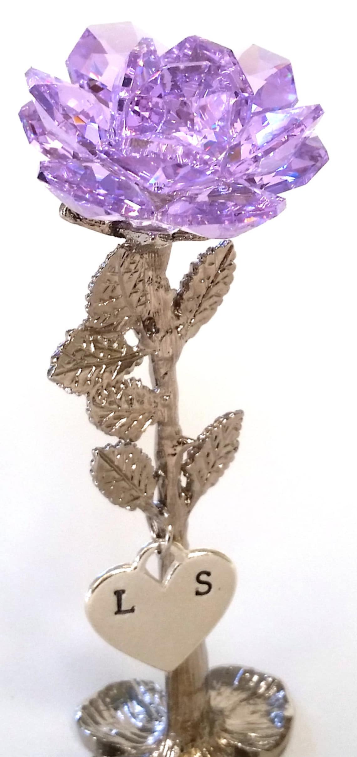 Personalized Crystal Rose Purple Crystal Rose With - Etsy