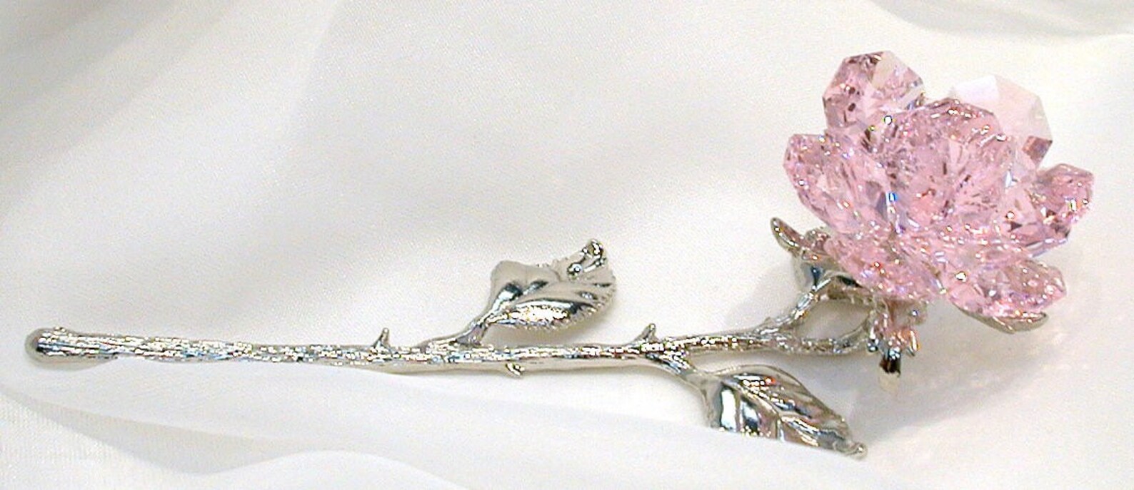 Pink Crystal Rose Handcrafted Using Swarovski Crystal Pink - Etsy