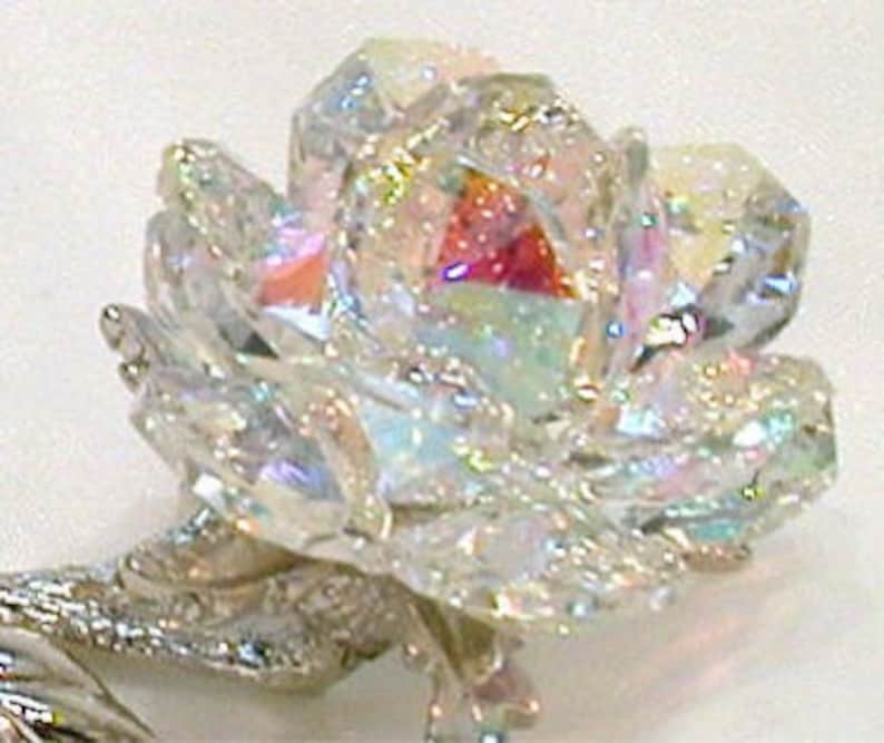 AB Crystal Rose Made With Swarovski Crystal - Crystal Rose Figurine - Etsy