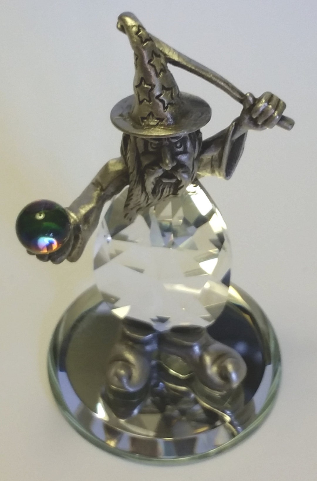 Pewter and Crystal Wizard Figurine Handcrafted by the Artisans at ...