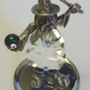 Pewter and Crystal Wizard Figurine Handcrafted by the Artisans at ...