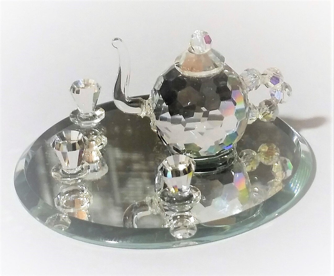 Crystal Tea Set Made With Swarovski Crystal - Tea Set Miniature for ...