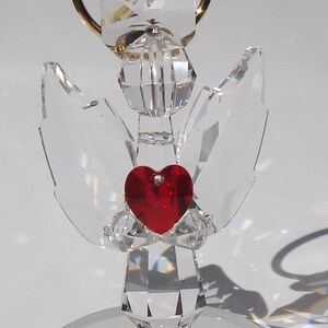 Handcrafted Crystal Angel Holding Red Heart Made With Swarovski Crystal ...