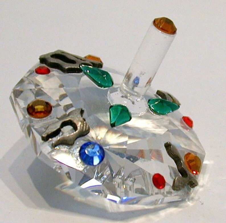 Multi-colored Crystal Dreidel Made With Swarovski Crystal - Etsy