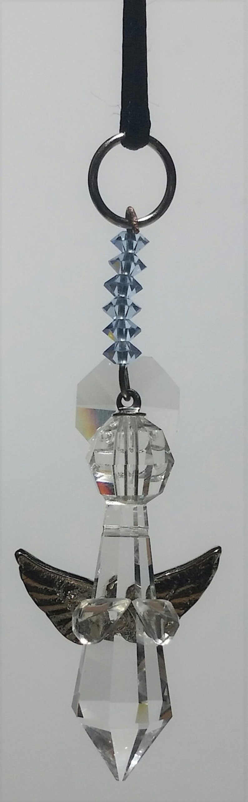 Hanging Crystal Angel With Colored Beads Handcrafted by Bjcrystalgifts ...
