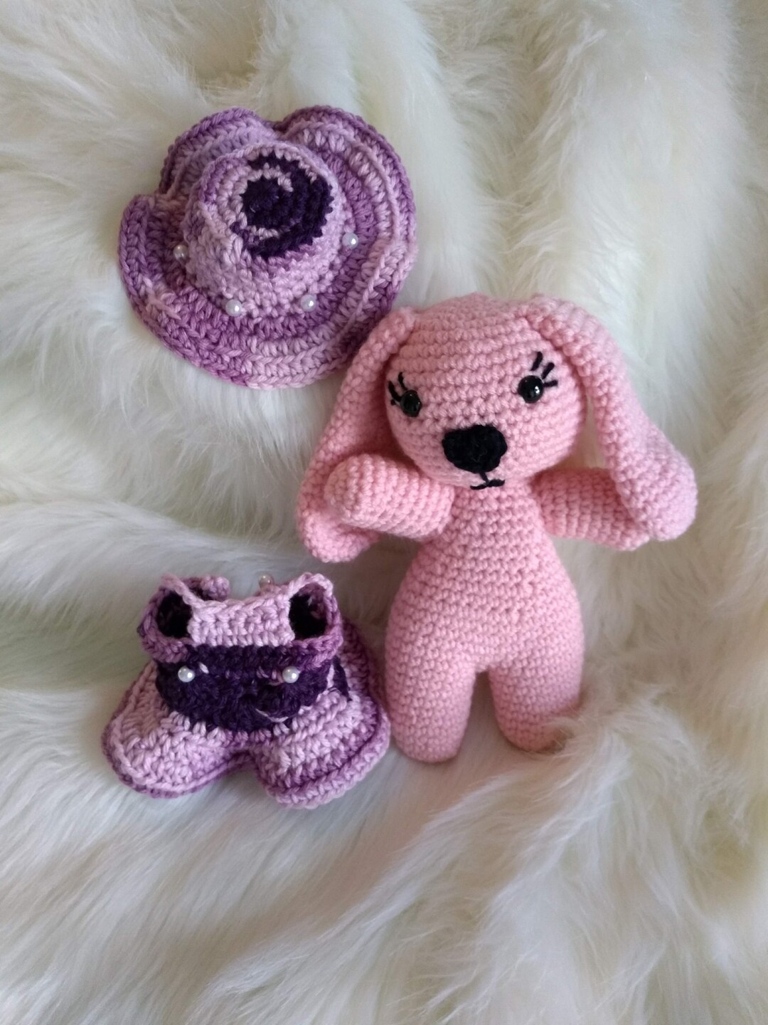 Hand Crochet Pink Bunny,crochet Amigurumi Bunny,pink Easter Bunny ...
