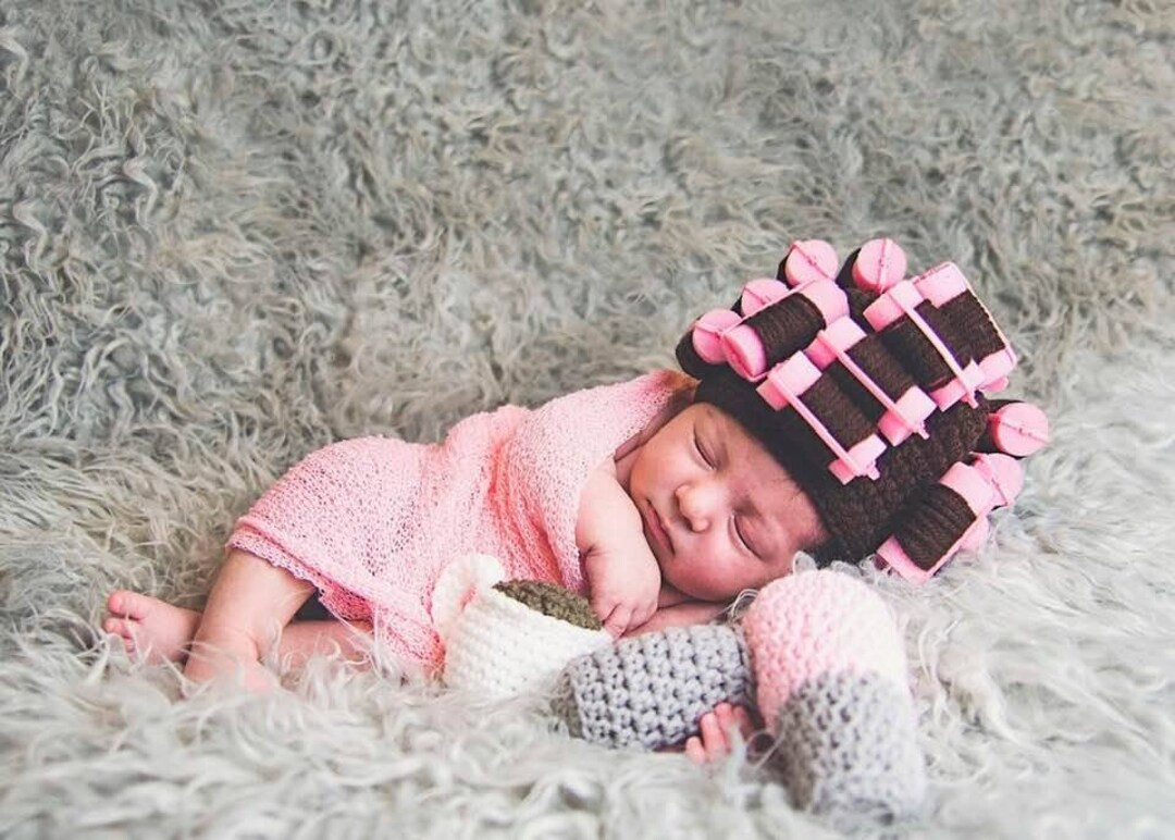 Crochet Curler Hat,quick to Ship Hand Crocheted Curler Hat,crochet ...