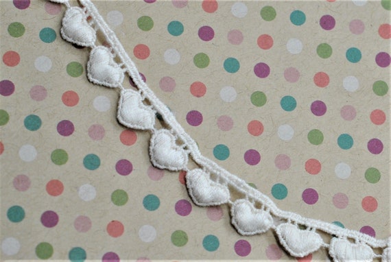 Small Puffy Cream Heart Lace Trim Scrapbook Junk Journal Art - Etsy