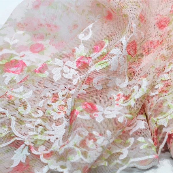 Embroidered Lace Fabric - Etsy