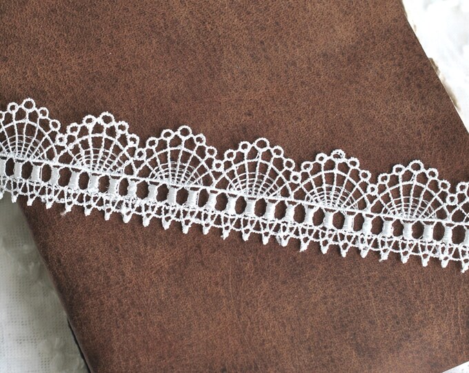 White Embroidered Hollow Scallop Lace Trim 1 1\2", Art Journal ...