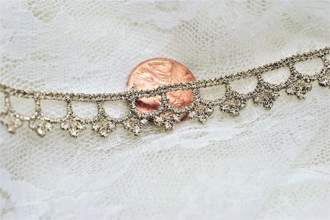 Teeny Tiny Narrow Dainty Light Gold Dot Wavy Swag Lace Trim 1/2, Doll ...