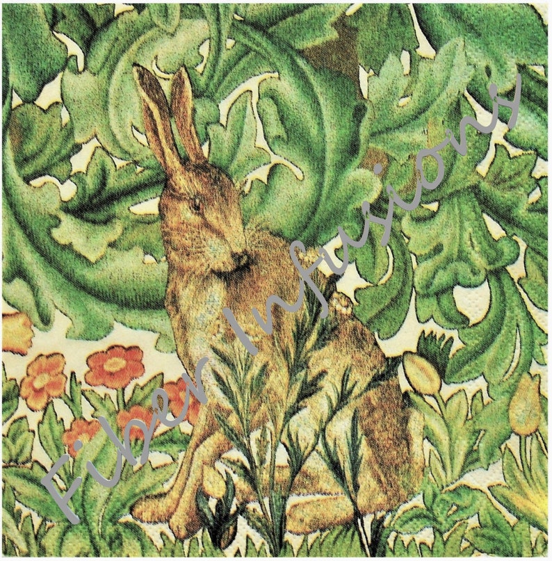 Rare Decoupage Cocktail Paper Napkin Hare Rabbit Bunny - Etsy