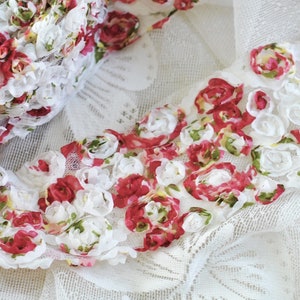 Small 3D Rose Tulle Chiffon Multicolor Organza Rose Floret Flower 4 ...