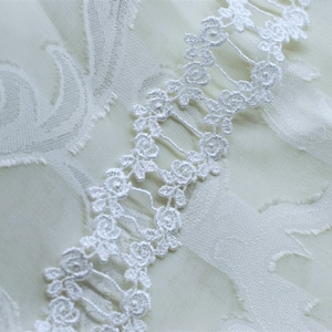 White Vertical 1" Floral Ladder Lace Trim, Scrapbooking Junk Journal ...