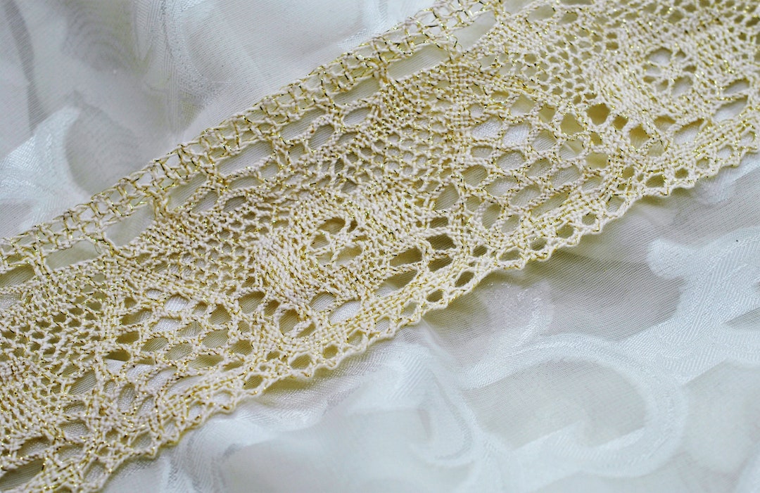 Gold Thread Crochet Floral Flower Lace 2 5/8 Gold - Etsy