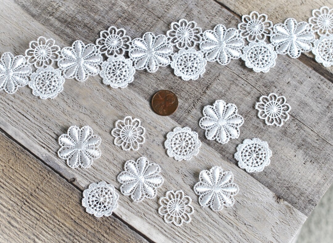 Mini White Doily Lace Trim: Scrapbooking, Dollhouse Supply - Etsy