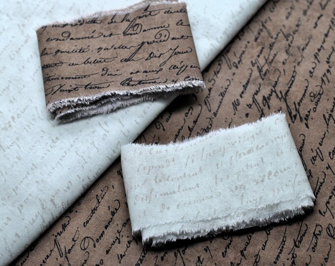 Handmade Hand Torn Cotton Fabric Strips in Brown or Mint Green ...