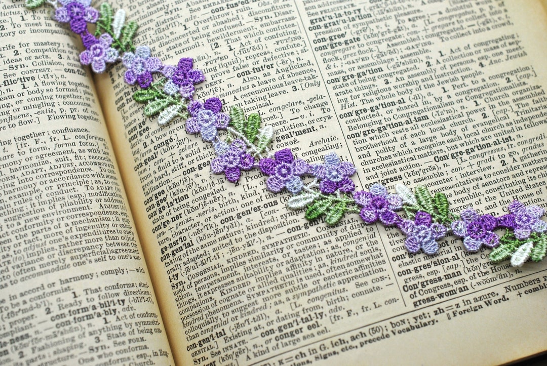 Dainty Violet Purple Floral Flower Lace Trim (3/4"), Shabby Chic, Lace ...