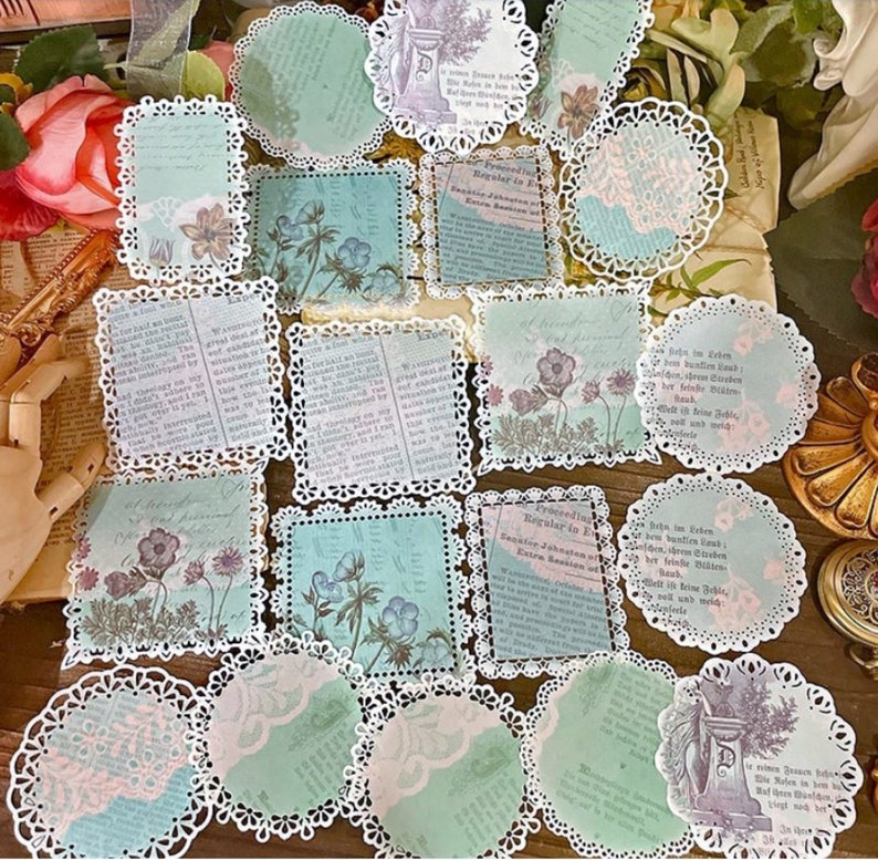 Mini Paper Doilies (10), Inspirational Floral Nature Printed Mini Doily ...