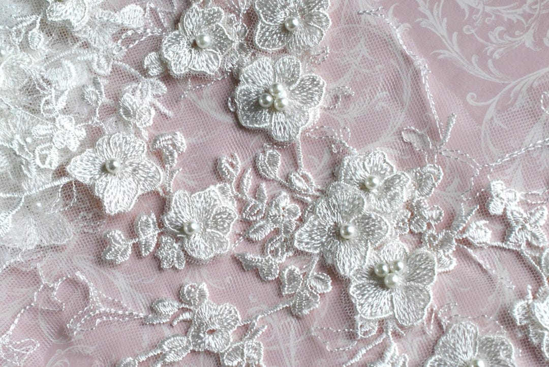 Beaded Flower Applique Snippets, Fussy Cut Flower Appliques ...