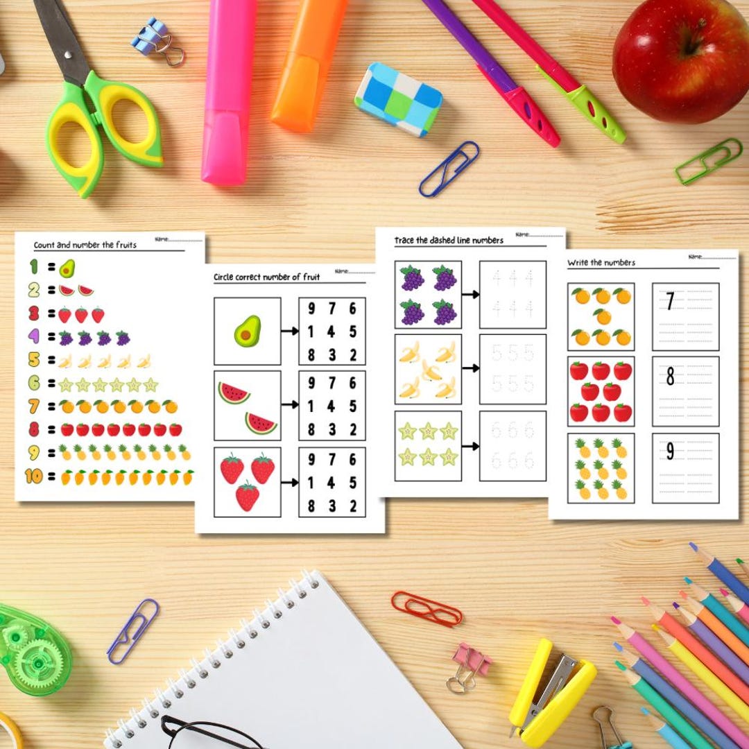 Number Tracing and Writing Practice Math for Toddlers Kids Worksheet ...