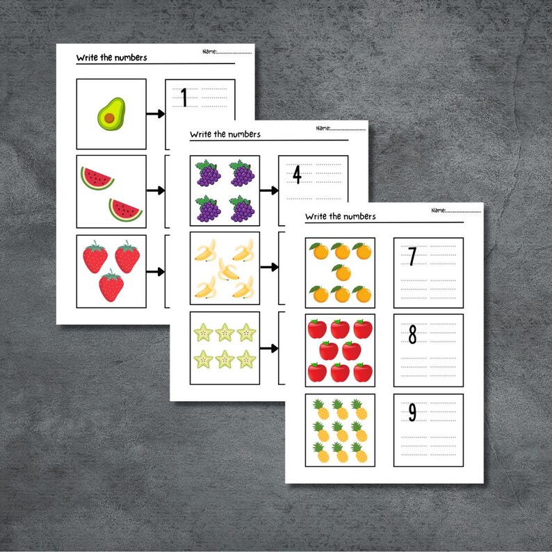 Number Tracing and Writing Practice Math for Toddlers Kids Worksheet ...
