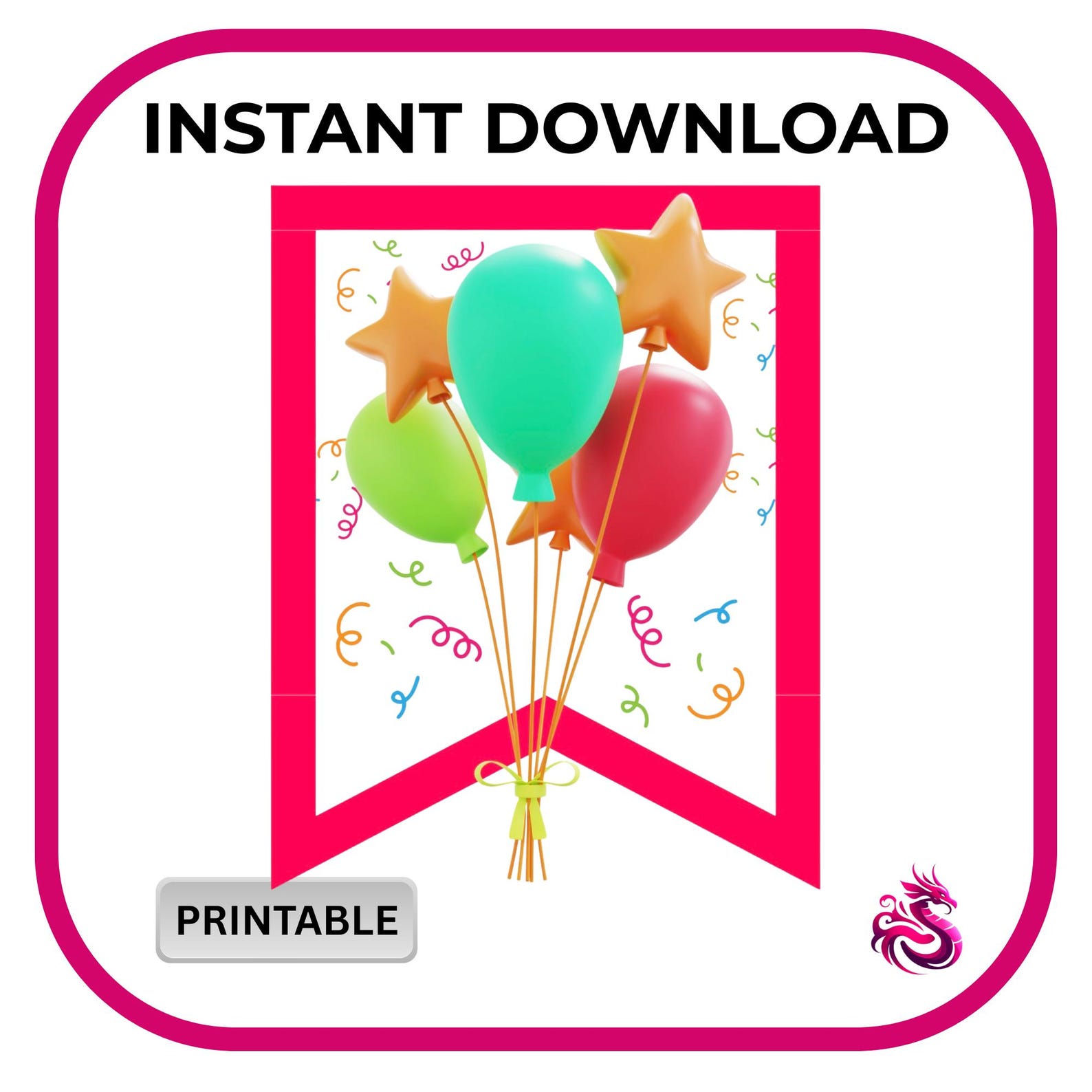 Printable Happy Birthday Banner - Etsy