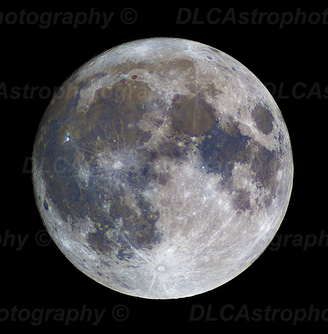 Moon Showing Elemental Composition With Color (full) - Free Shipping - Etsy