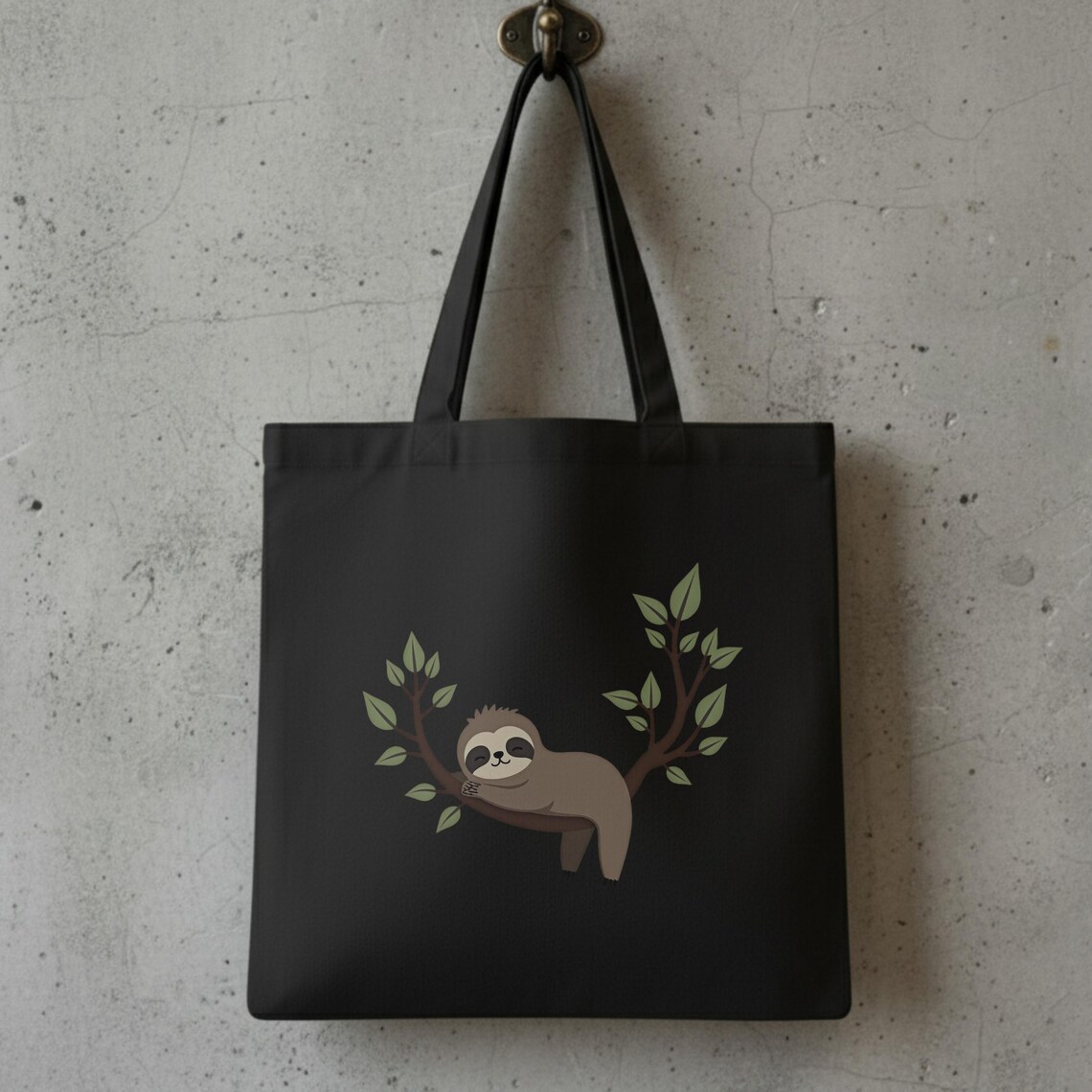 Cute Sloth Tote Bag: Cartoon Animal Heavy Canvas Shopping Bag for ...