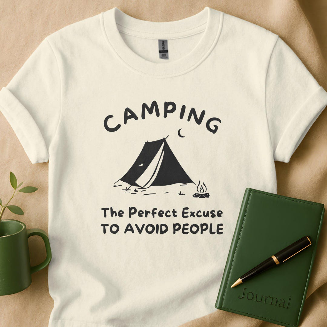 Camping the Perfect Excuse T-shirts, Funny Camping Tee Shirt Gifts for ...