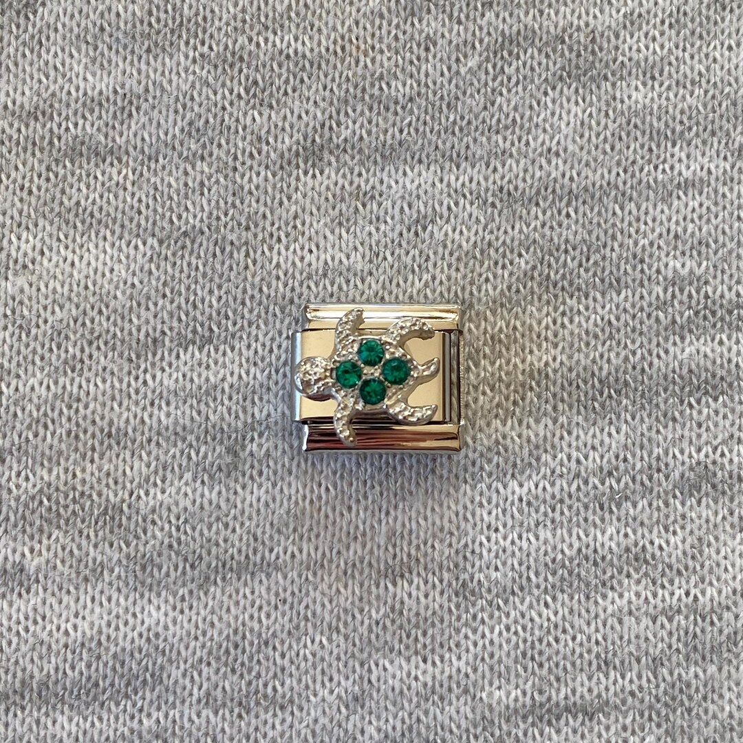 Rhinestone Turtle Italian Charm Link: 9mm Stainless Steel Enamel - Etsy