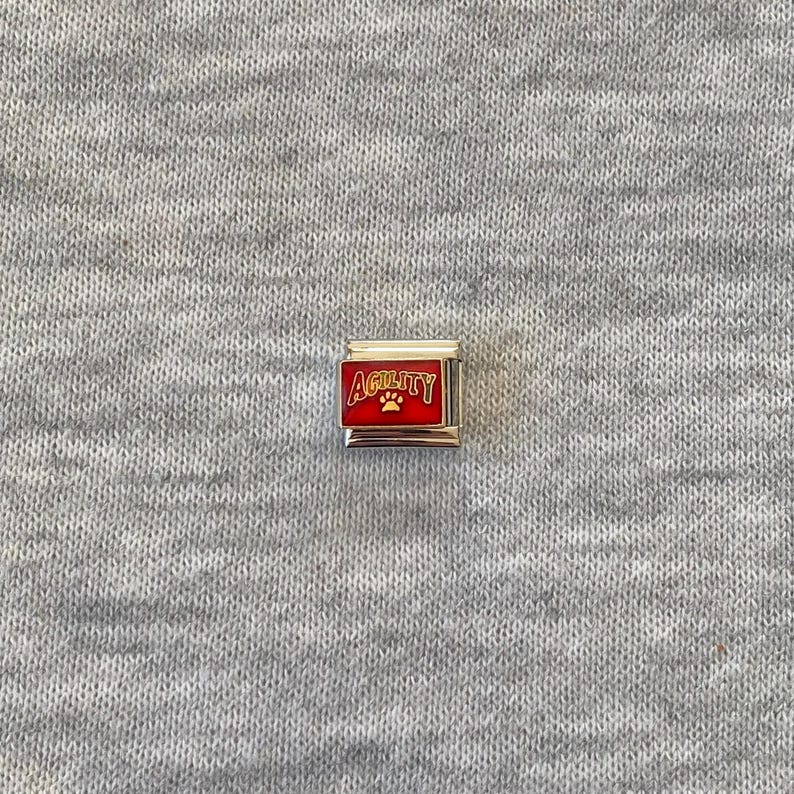 Agility Paw Print Italian Charm Uk : 9mm Stainless Steel Silver ...