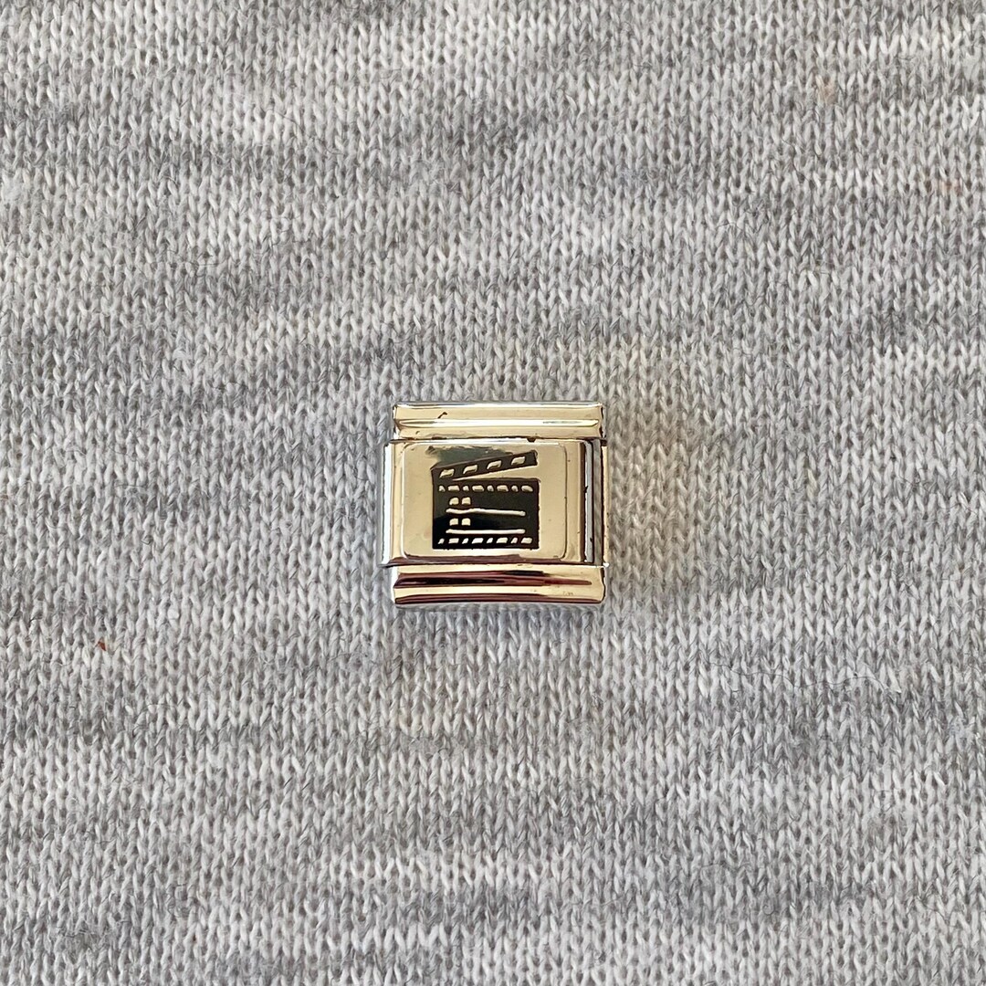 Film Clapper Board Italian Charm Link: 9mm Stainless Steel Enamel - Etsy