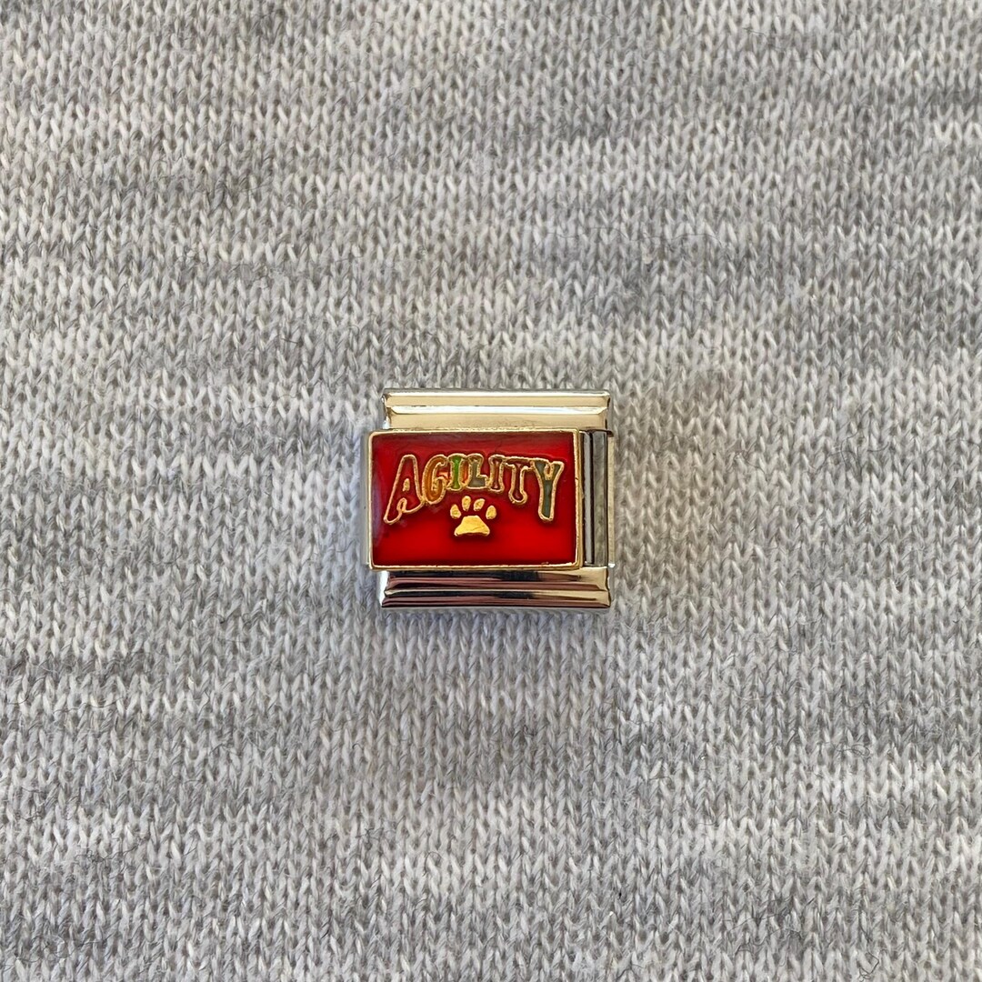 Agility Paw Print Italian Charm Uk : 9mm Stainless Steel Silver ...