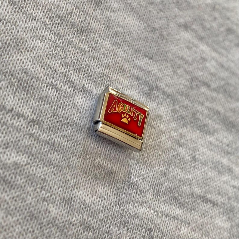 Agility Paw Print Italian Charm Uk : 9mm Stainless Steel Silver ...