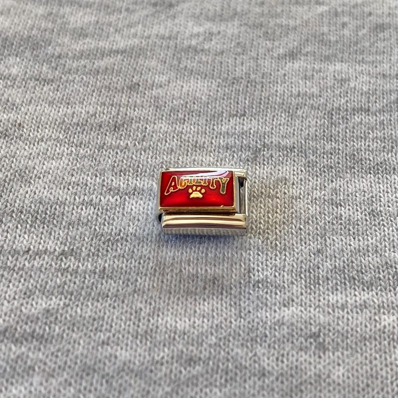 Agility Paw Print Italian Charm Uk : 9mm Stainless Steel Silver ...