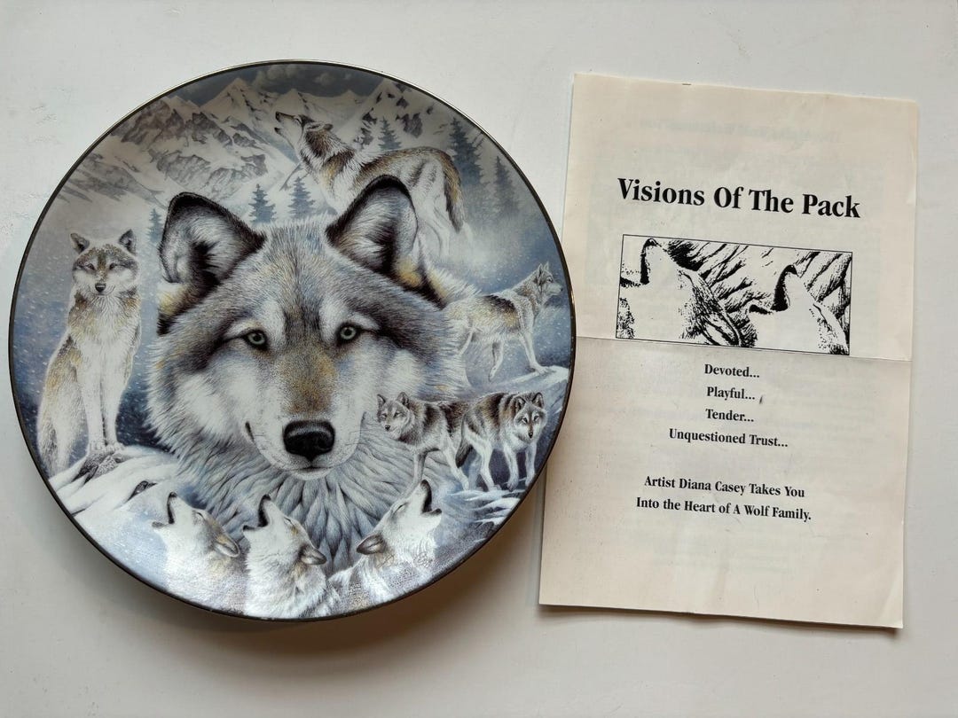 Bradford Exchange Wolf Plate "vision of the Pack" by Diana Casey '96 W ...
