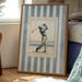 Vintage Golf Swing Poster: Retro Golfer Art, Blue Stripe Background - Etsy