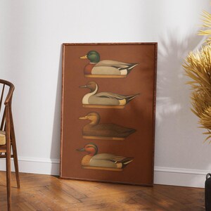 Vintage Duck Decoy Poster – Retro Waterfowl Wall Art for Cabin, Office ...