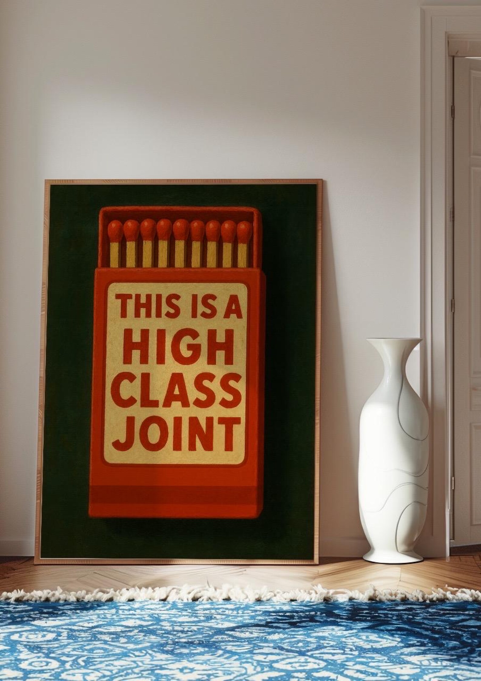 High Class Joint Poster – Vintage Matchbox Art Print, Retro Typography ...
