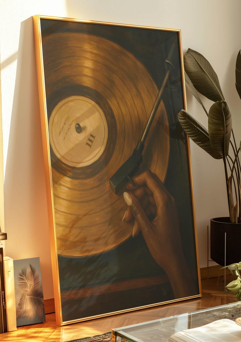 Black Woman Vinyl Art Print - Vintage Black Girl Wall Art - Retro ...