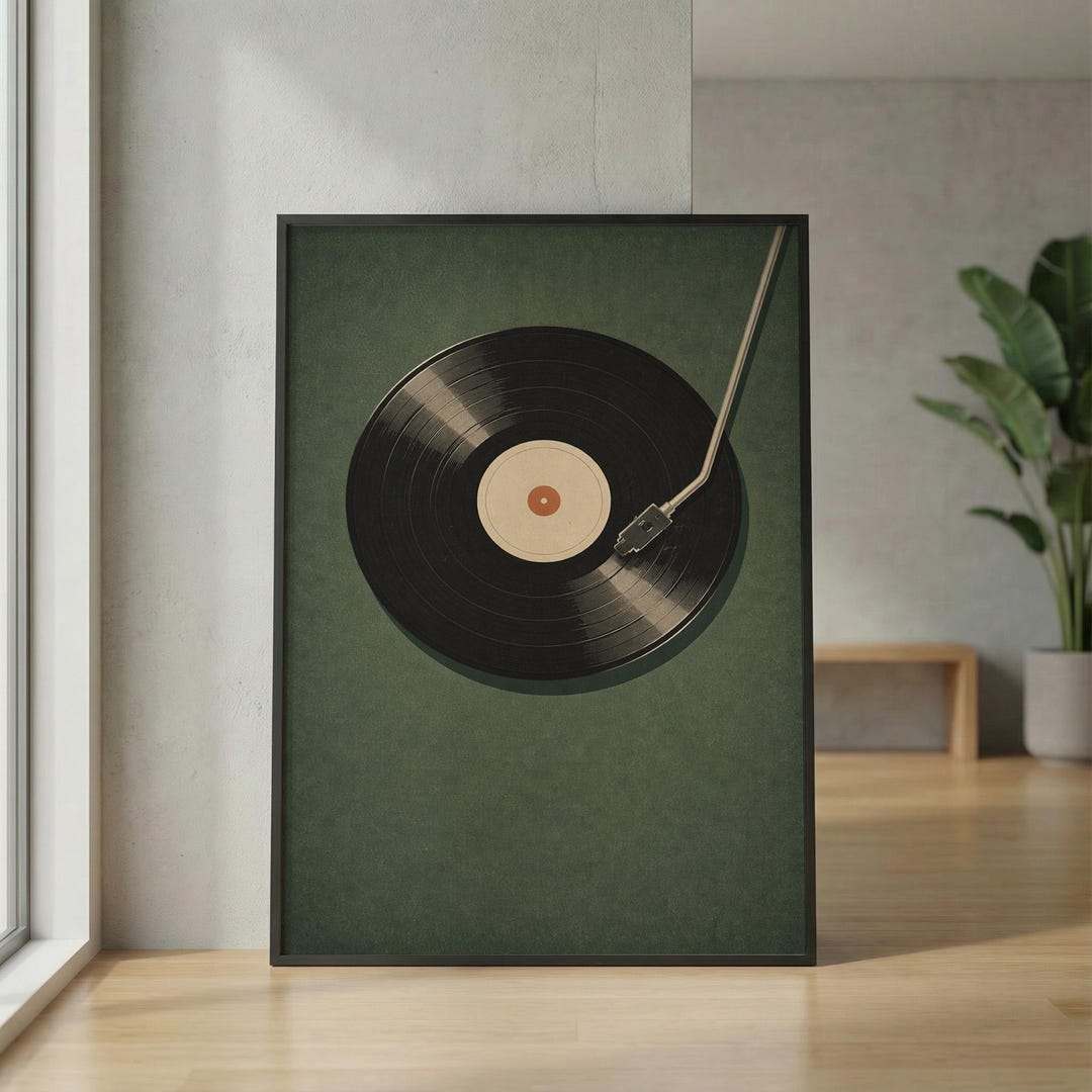 Vintage Vinyl Record Player Poster – Retro Music - Etsy