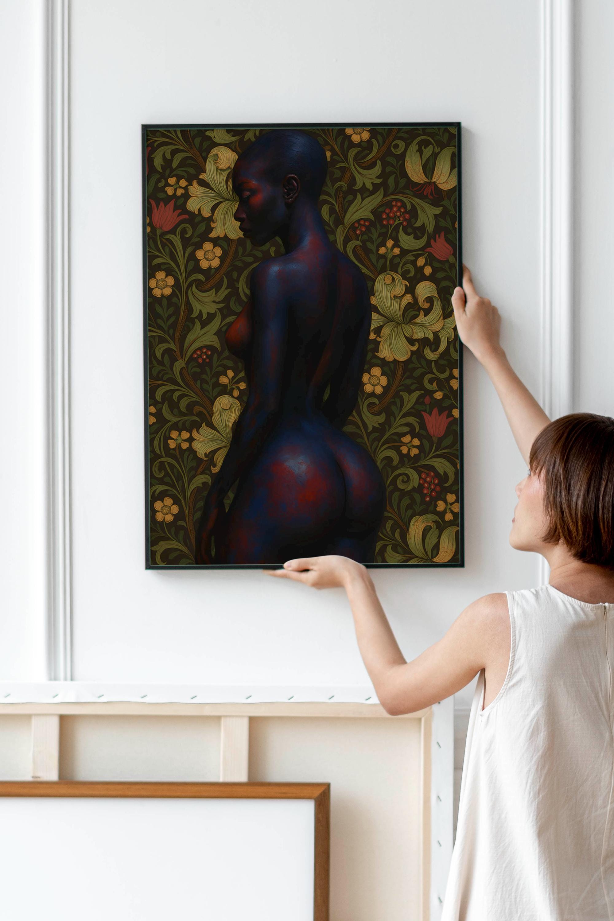 Nude Black Woman Art Print Feminist Wall Art Afrocentric Home Decor