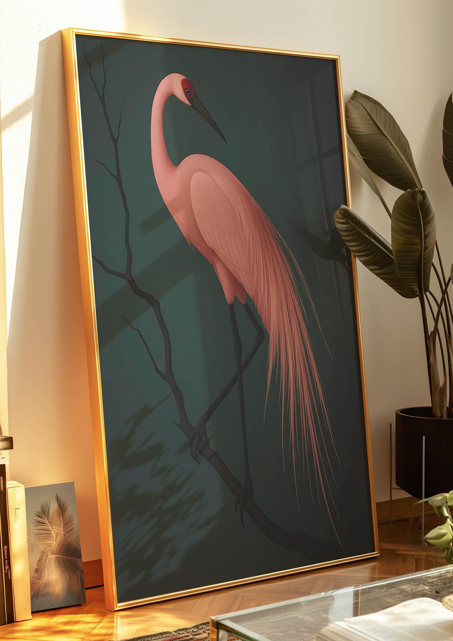 Pink Japanese Crane Art - Vintage Crane Poster - Antique Japanese Wall ...