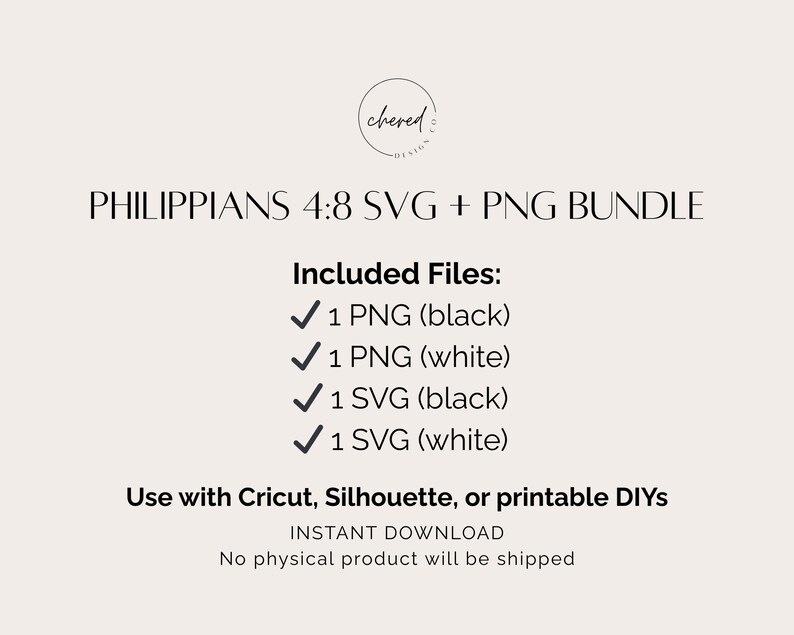 Philippians 4:8 SVG + PNG | Christian Circle Design for Cricut & Crafts ...