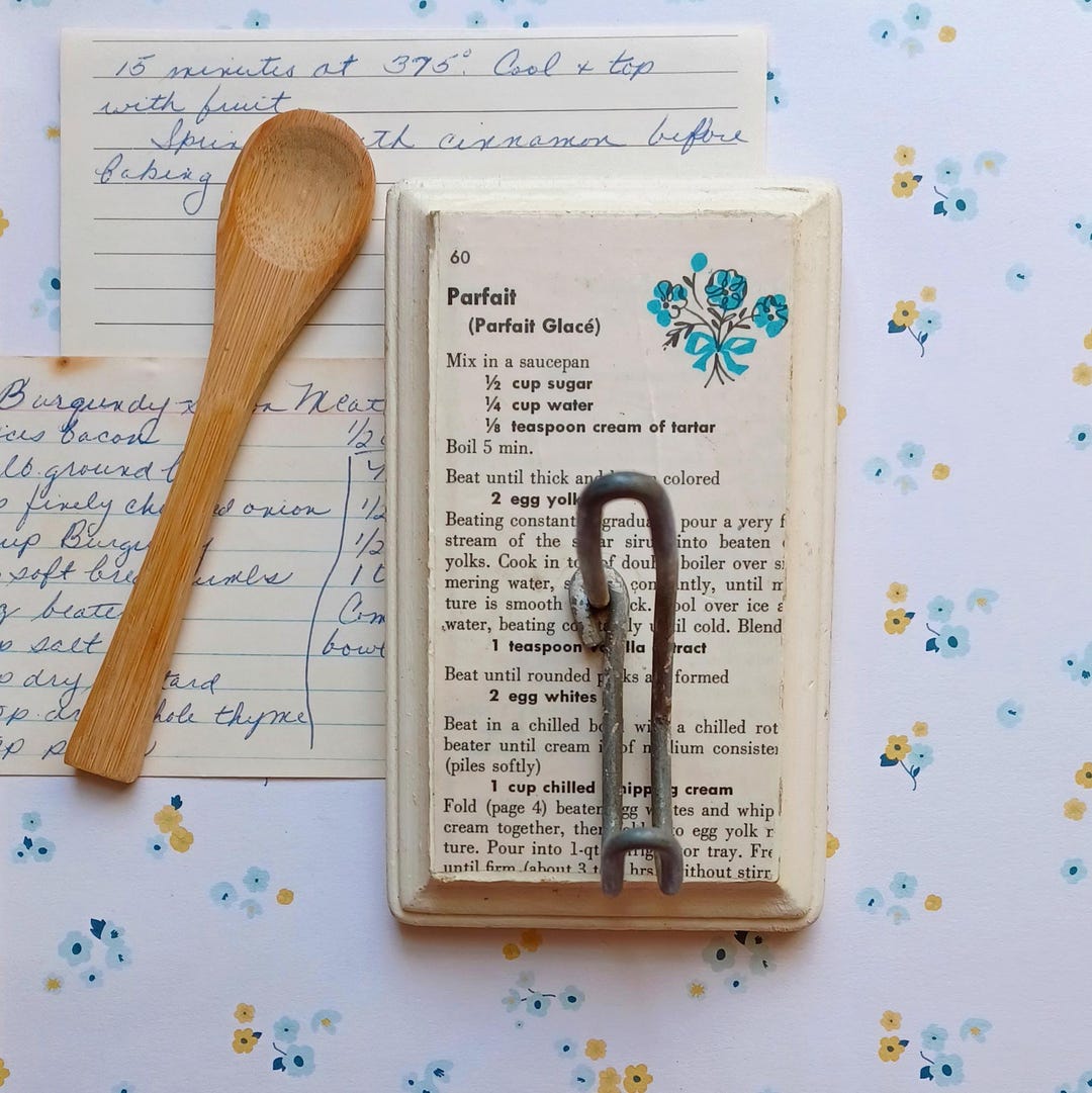 Decorative Kitchen Wall Hook Made From a Vintage Cookbook Illustration ...
