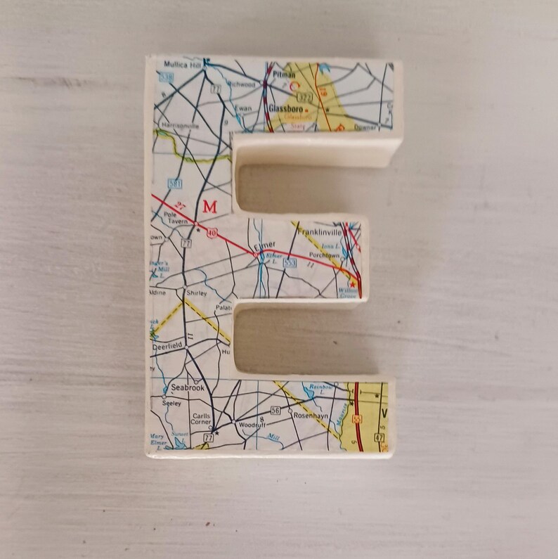 HOME Word Sign, Hand Painted White Paper Mache Letters Decoupaged With ...